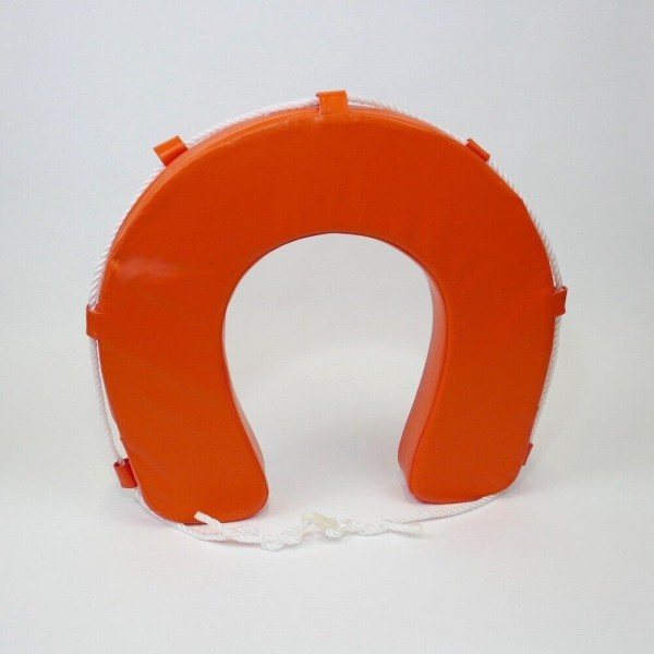 Orange Horseshoe Lifebuoy + Grab Line