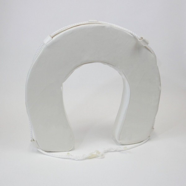 Horseshoe Buoys, Brackets & Lights : White Horseshoe Lifebuoy + Grab Line