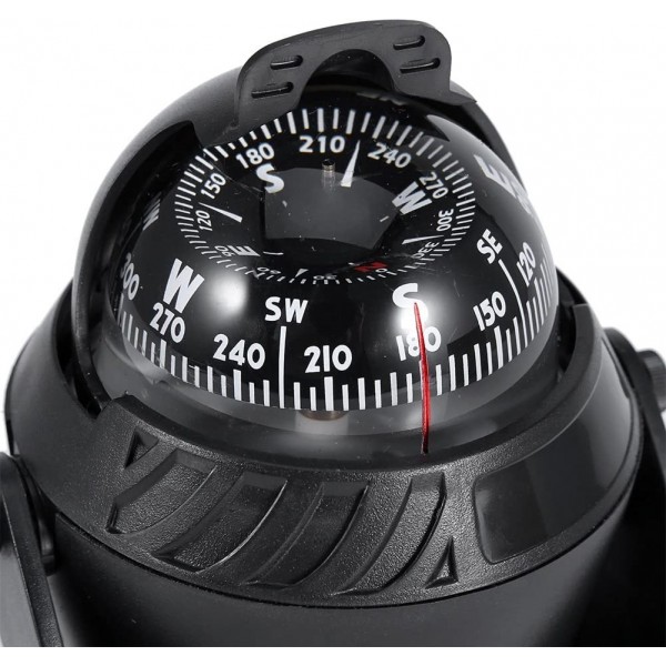 Compass Marine, Inc Mount & 12v LED Light. Black