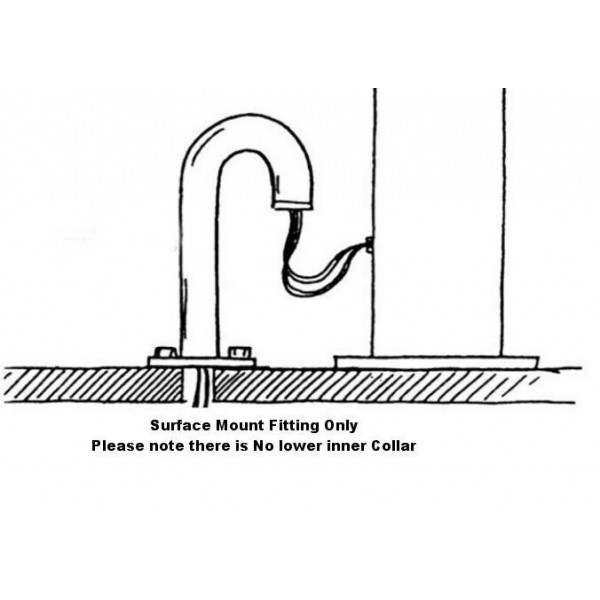 Goose / Swan Neck / Elbow Cable Outlet 125mm high 35mm dia. Surface mount.