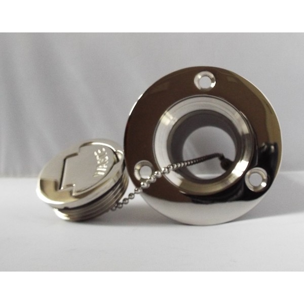 WASTE TAB screw cap 38mm / 1.5inch 316 AISI SS Deck filler