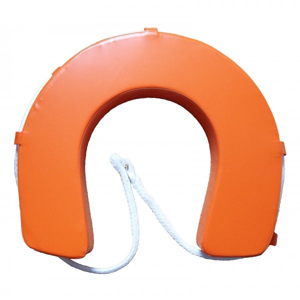 Orange Horseshoe Lifebuoy + Grab Line