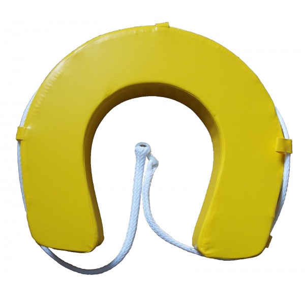 Yellow Horseshoe Lifebuoy + Grab Line